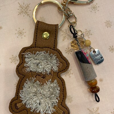 Fringed Sheep Key Fob Snap Tab in the Hoop Machine Embroidery Designs ...