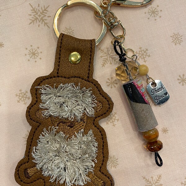 Fringed Sheep Key Fob Snap Tab in the Hoop Machine Embroidery Designs ...