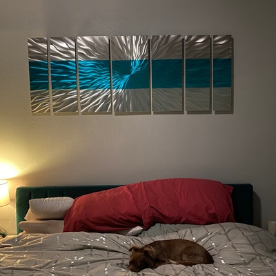 Large Metal Wall Art Sculpture Metal Art Panels Turquoise Artwork aqua ...