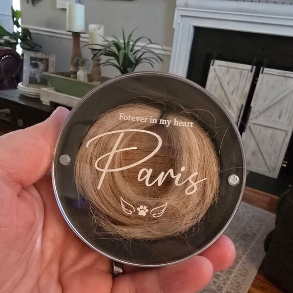 Custom Pet Memorial Hair Keepsake Box Personalized Fur Keepsake for Dog ...