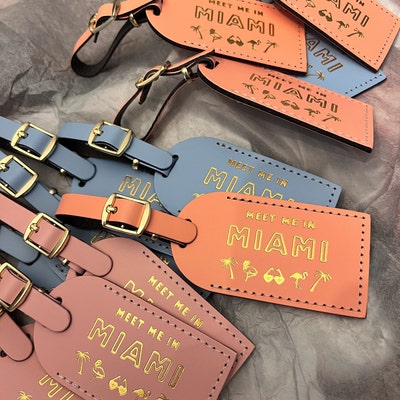 Miami Bridesmaid Gift Luggage Tags for Proposal Box Bachelorette Party ...
