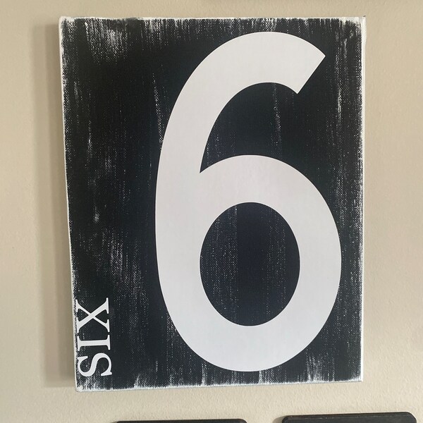 8x10 Canvas Number Wall Sign, Customizable Family Number/ Scrabble Wall ...