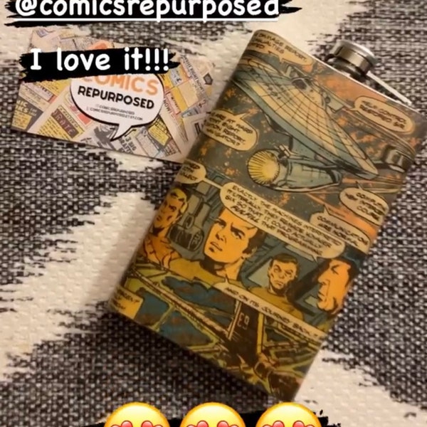 Superhero Flask - Comic Book Flask - Groomsmen Flask - Geek Flask ...