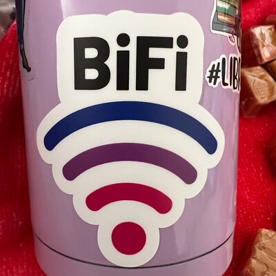 Bisexual Pride Tech Industry Work Sticker bifi Wifi Bi Pride Funny ...