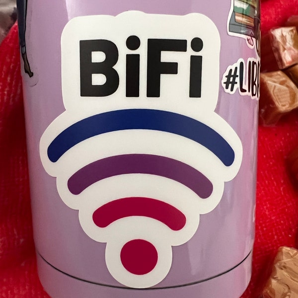 Bisexual Pride Tech Industry Work Sticker bifi Wifi Bi Pride Funny ...