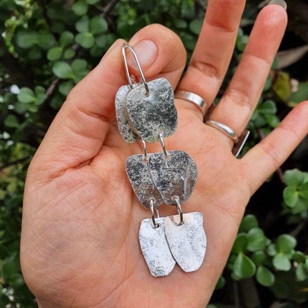 Rustic Organic Sterling Silver Hoop Earrings Eco Silver Jewelry ...