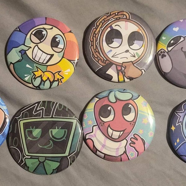 Dandy's World Main Toons Buttons/pin Set (LARGE 2.25 IN) (dandy, Astro ...