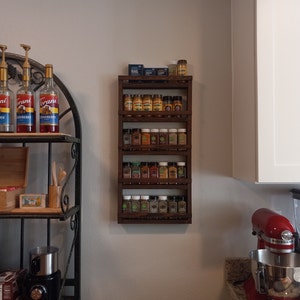 Wall Spice Rack Wooden Shelf Kitchen Organization Idea Essential Oil ...