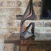 Walnut Abstract Wood Sculpture Art Table Top - Minimalist Book Shelf ...