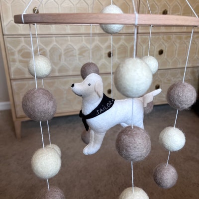 Dog Mobile for Nursery, Golden Retriever Dog Baby Mobile, Gender ...