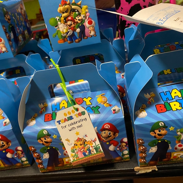 Digital Super MARIO Bros Brothers Luigi Thank You Favor Tags, Mario and ...