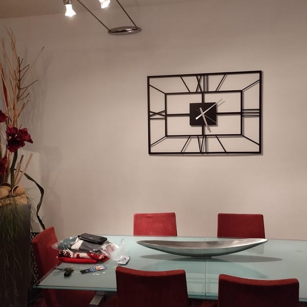 Unique Latin Numeral Compass Metal Wall Clock, Extra Large Modern ...