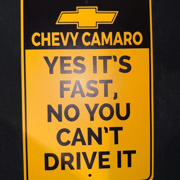 Fast Car Sign, Chevy Camaro Sign, Chevy Logo Sign, Camaro Lover Gift ...
