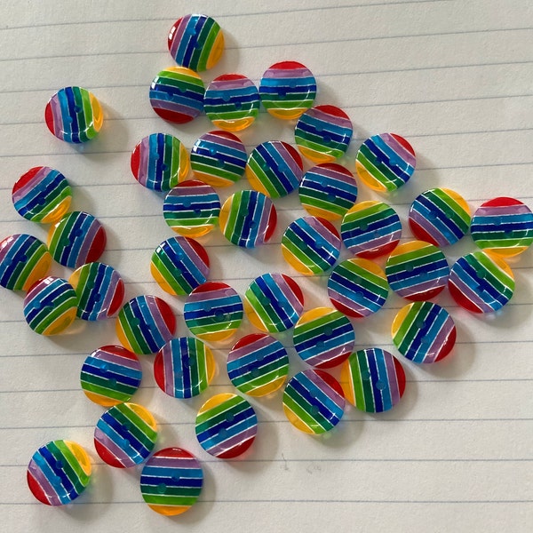 20, 40 or 80 Rainbow Buttons, Novelty Buttons, Round Buttons, Sewing ...