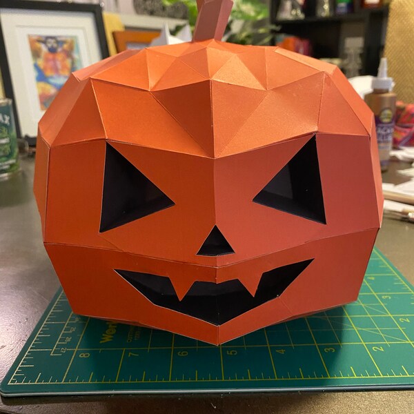 Halloween Pumpkins Papercraft Sculpture, Printable 3D Puzzle ...