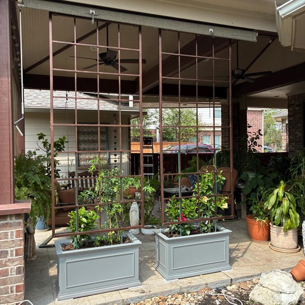 Large Classic Metal Garden Trellis, Multi Sizes, Wall Mount or Ground ...