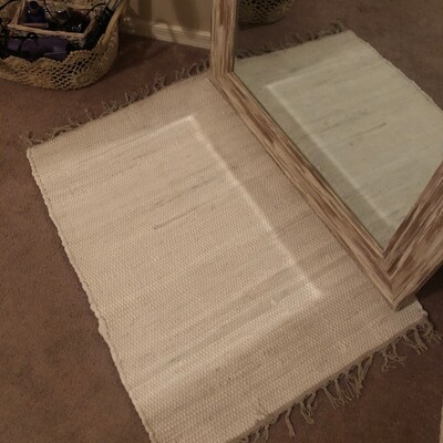 8x10 Ft Indian Dari Rug Indigo Blue Rug Cotton Rug Bath Rug 9x12 Ft Rug ...