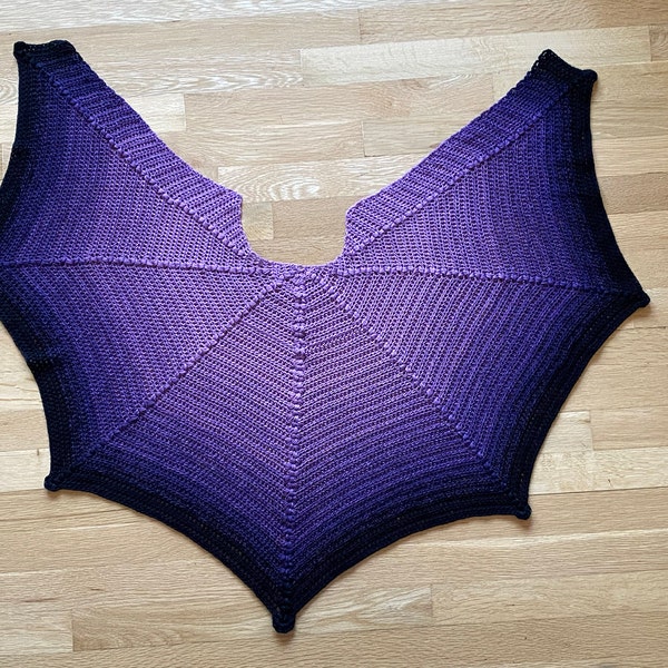 Batwing Crochet Dragon Wing Shawl PATTERN PDF | Lace Weight Shawl ...