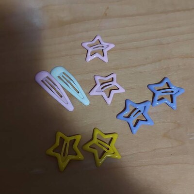 SIX-PACK Y2K Star Shaped Hair Snaps - Etsy