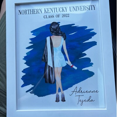 Custom Graduation Portrait PRINTABLE Personalized Grad Gift University ...