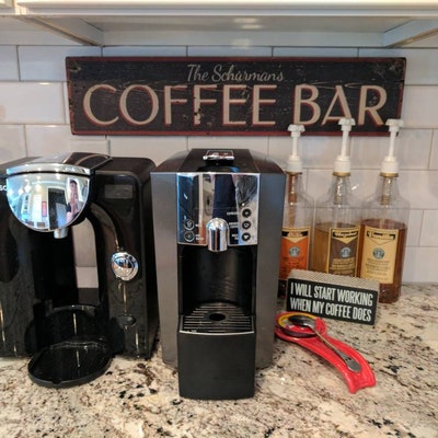 Coffee Bar Wood Sign, Custom Barista Shop Owner Name Sign, Coffee Java ...