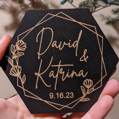 Wedding Coaster Favors for Guests in Bulk, Personalized Wooden Coasters ...