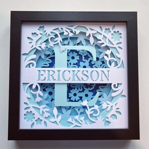 3D Flower Split Monogram A-Z Shadow Box, Alphabet Family Name SVG ...