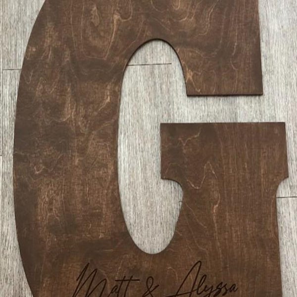 Wedding Letter Guest Book Alternative, Letter Guest Book, Wood 3D Guest ...