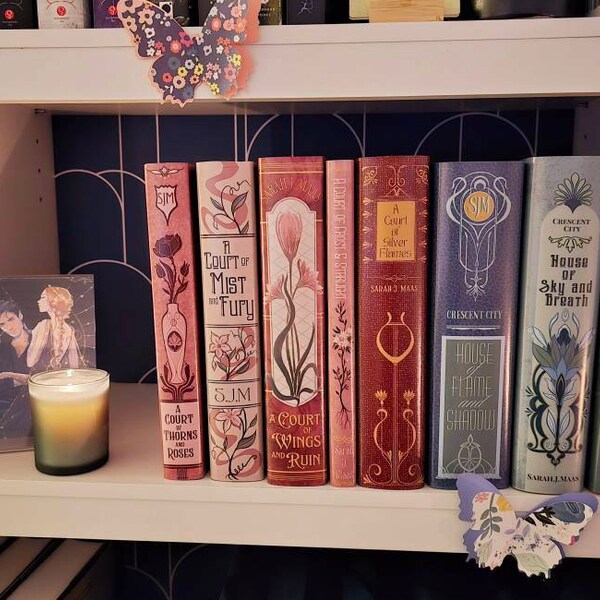 Paperback ACOTAR Pink Vintage Dust Jackets Set, Monochromatic, Digital ...