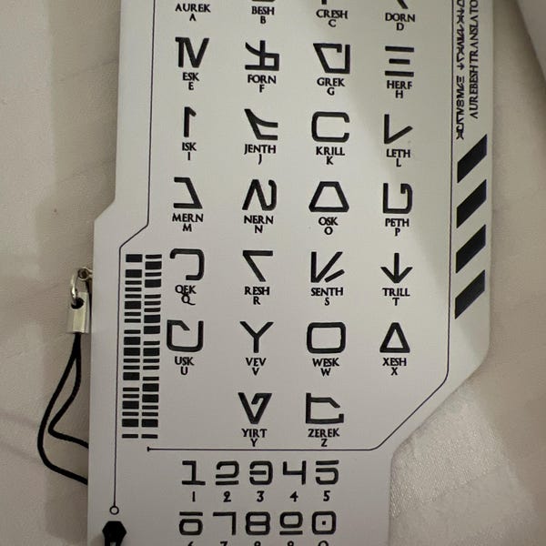 Star Wars Galaxy's Edge Inspired Aurebesh Translator Card - Etsy