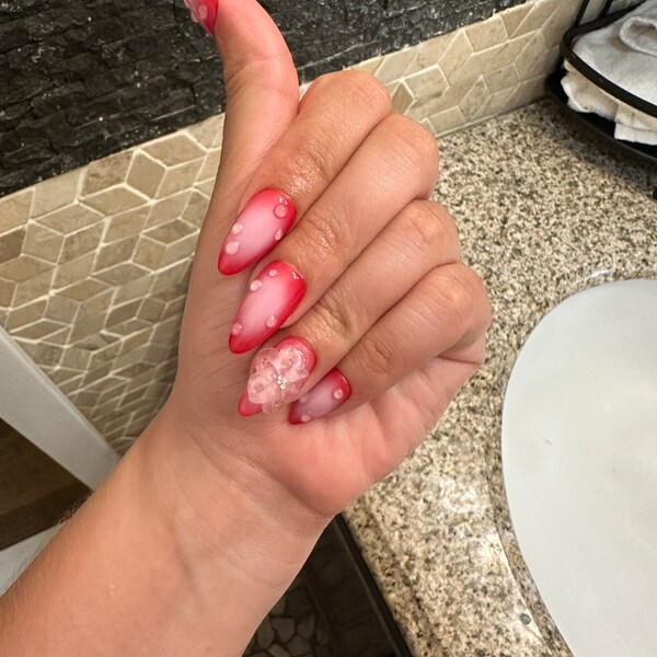 Animal Print Nails Black Nails White Nails French Tips Press on Nail ...
