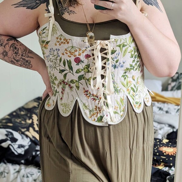 Cottagecore Corset Bodice, Renaissance Corset, Peasant Bodice, 18th ...