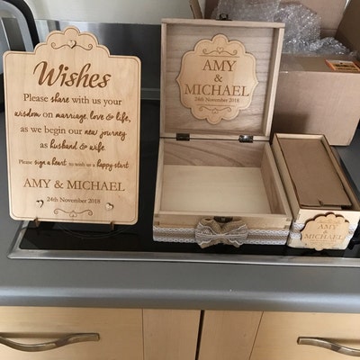 Wedding Guest Book Alternative Drop in Wish Box Wishes Wood - Etsy