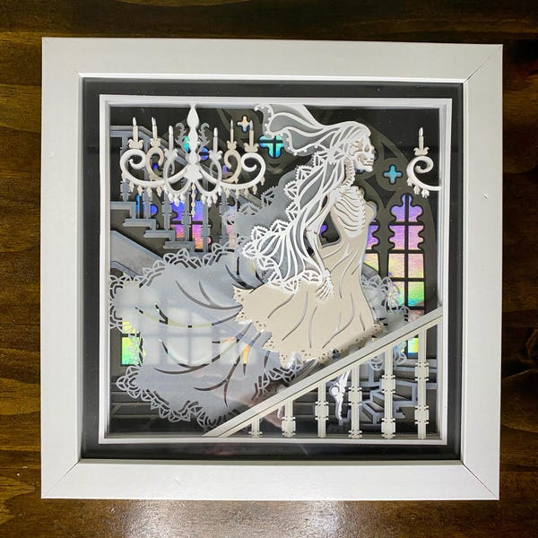 3D SVG Halloween Ghost Woman Shadow Box, Layered Woman Ghost 3d SVG ...