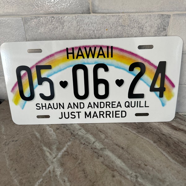 Wedding License - Car License Plate | Wedding Car | Just Married ...