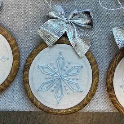 6 Snowflakes Hand Embroidery Pattern Christmas Ornament Embroidery ...