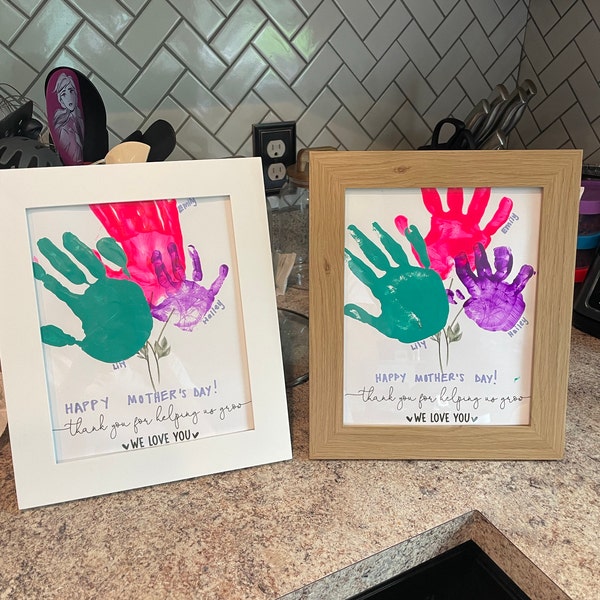 Handprint Flowers Printable | Grandma Garden Printable | Mothers Day ...