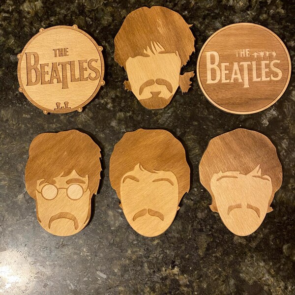 Rock Bands Wooden Coasters - Gift - Set of Handmade Coasters - Unique ...