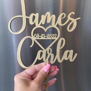 Personalized Acrylic Wedding Cake Topper Clear Floral Cake - Etsy