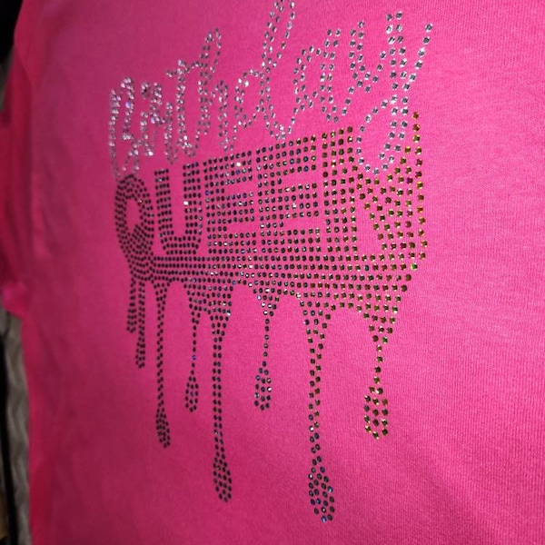 Drip Birthday Queen Download SVG Digital Rhinestone Template, Dripping ...