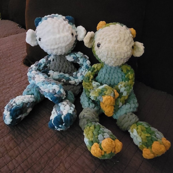 Big + Little Maven Monster Knotted Lovey — Crochet Monster PATTERN - Etsy