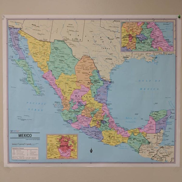Mexico Wall Map Poster - Etsy