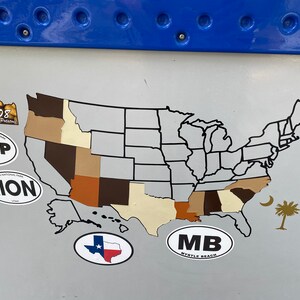 Large 18 USA Decal Map Tracker US Decal, Camper Tracking Decal, Camping ...