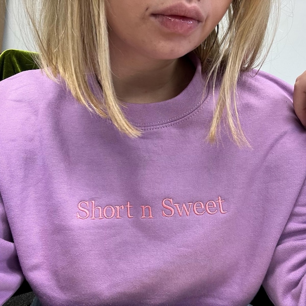 Custom Text/ Slogan Embroidered Sweatshirt | Personalised Crew Neck for ...