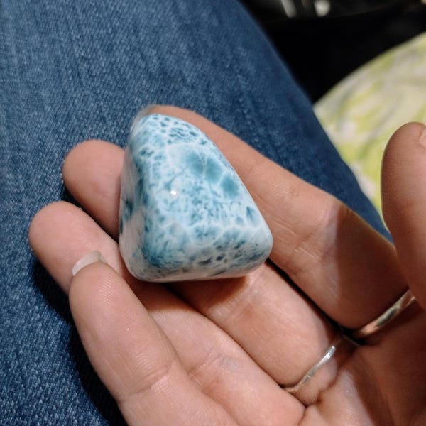 Set of 4 | 75g Translucent Larimar Crystal, High Quality Larimar Stone ...
