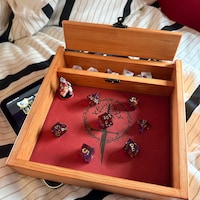 Custom Wooden DND Dice Box Tray RPG Dice Rolling Mat Tabletop Games D&D ...