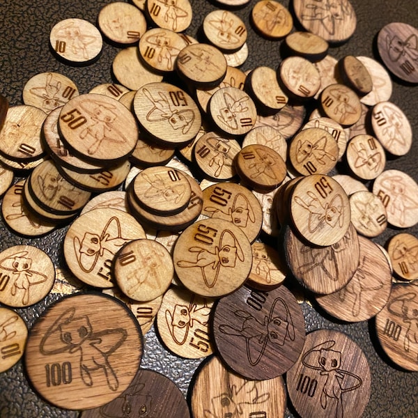 20 Custom Single-sided Laser Engraved Game Wood Tokens - Etsy