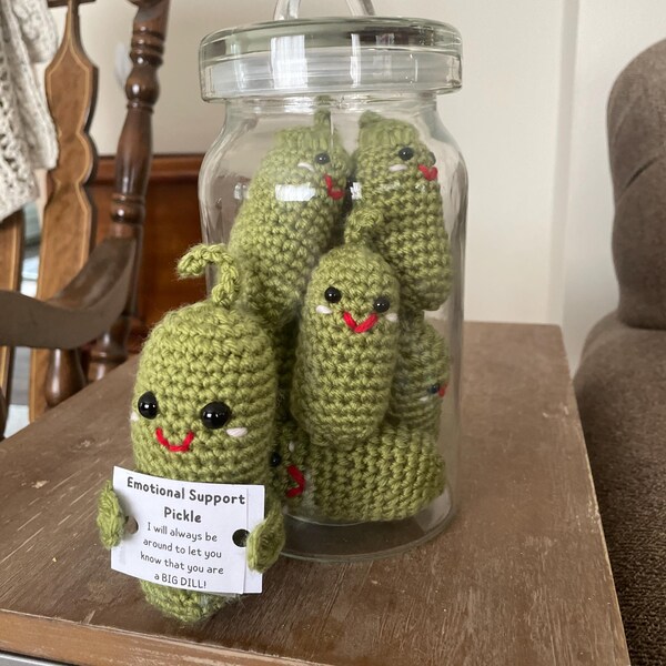 Emotional Support Pickle Pattern, US English Terms, Handmade Christmas ...