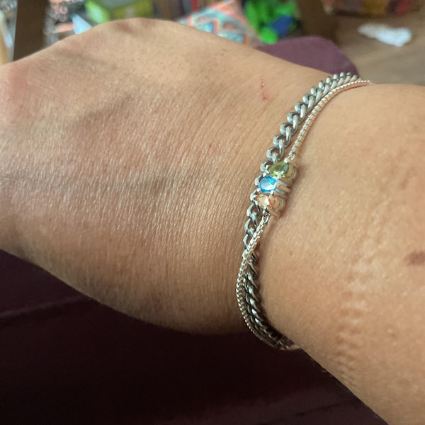 14k Gold Birthstone Bracelet, Teardrop Birthstone Bracelets, Family ...