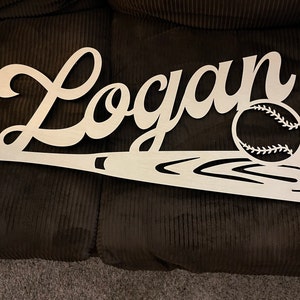 Baseball Bat Name Sign, Nursery Decor, Personalized Wood Sign ...